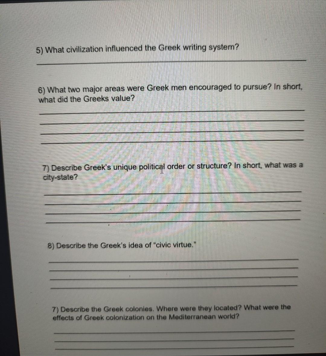 Solved 16 75% + ♡ Reading Questions: 1) Describe Minoan | Chegg.com