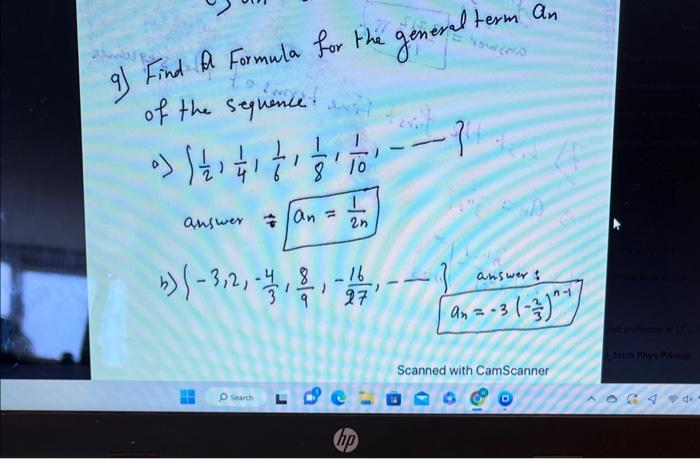 Solved 9) Find A Formula for the general term an of the | Chegg.com