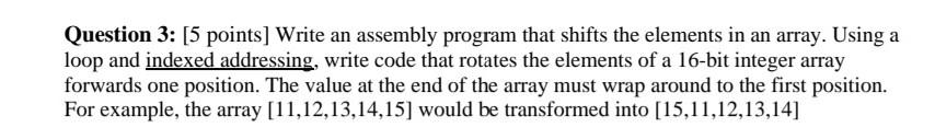 Question 1: [5 point] Write an assembly program that | Chegg.com