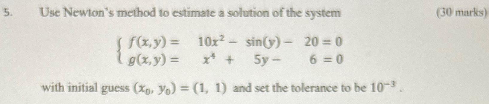 Solved Use Newton's method to estimate a solution of the | Chegg.com