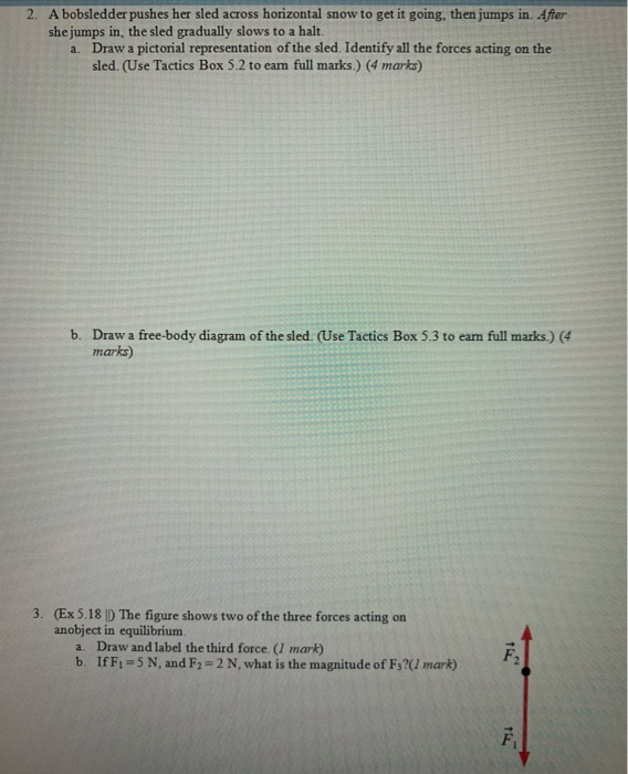 Solved 2. A bobsledder pushes her sled across horizontal | Chegg.com