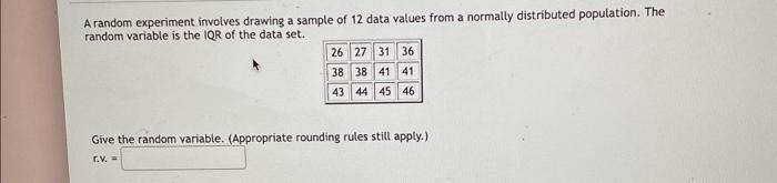Solved A random experiment involves drawing a sample of 12 | Chegg.com