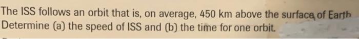 Solved The ISS follows an orbit that is, on average, 450 km | Chegg.com