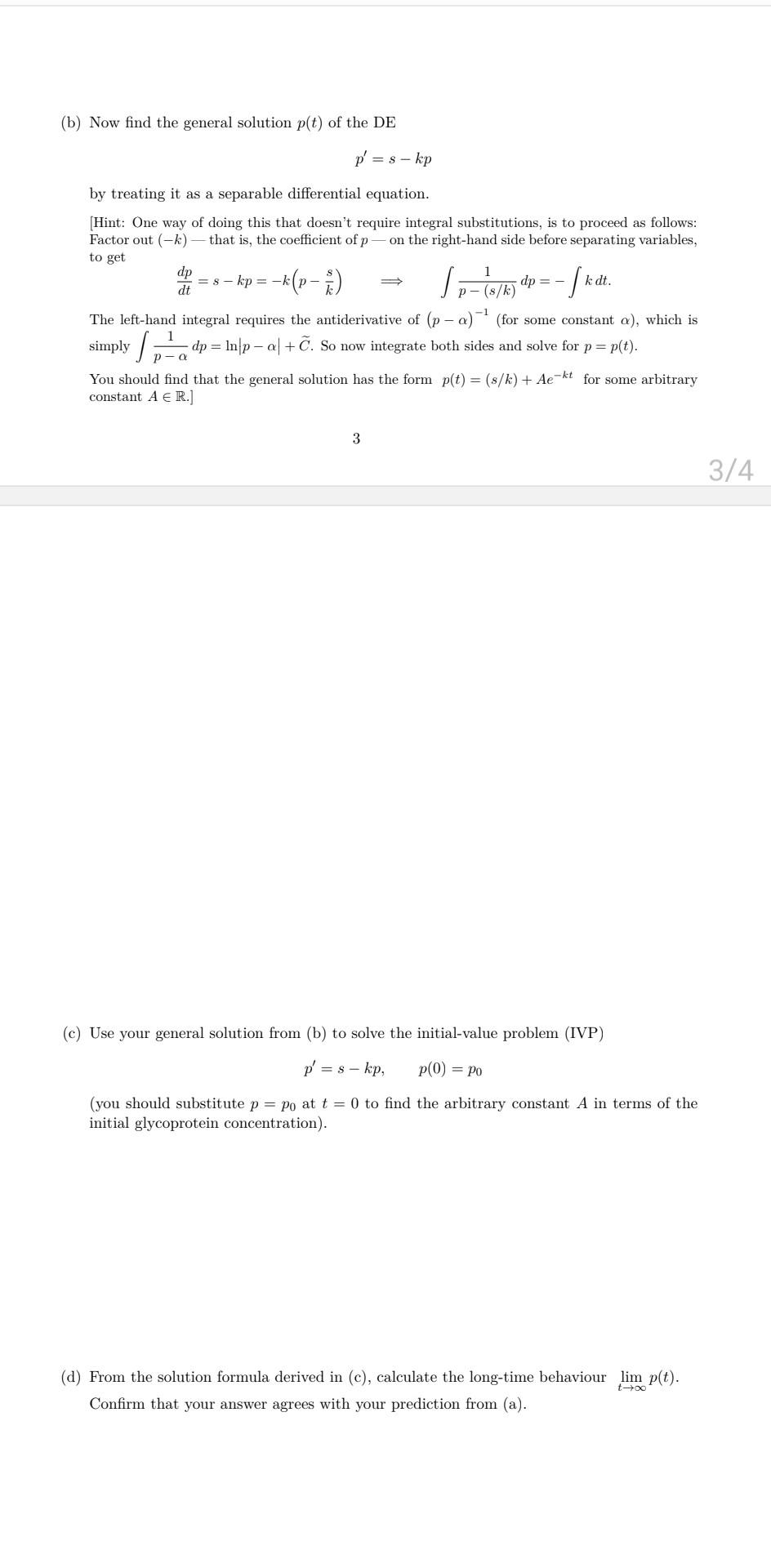 Solved 2. Problem 2: Glycoprotein Dynamics Fish living in | Chegg.com