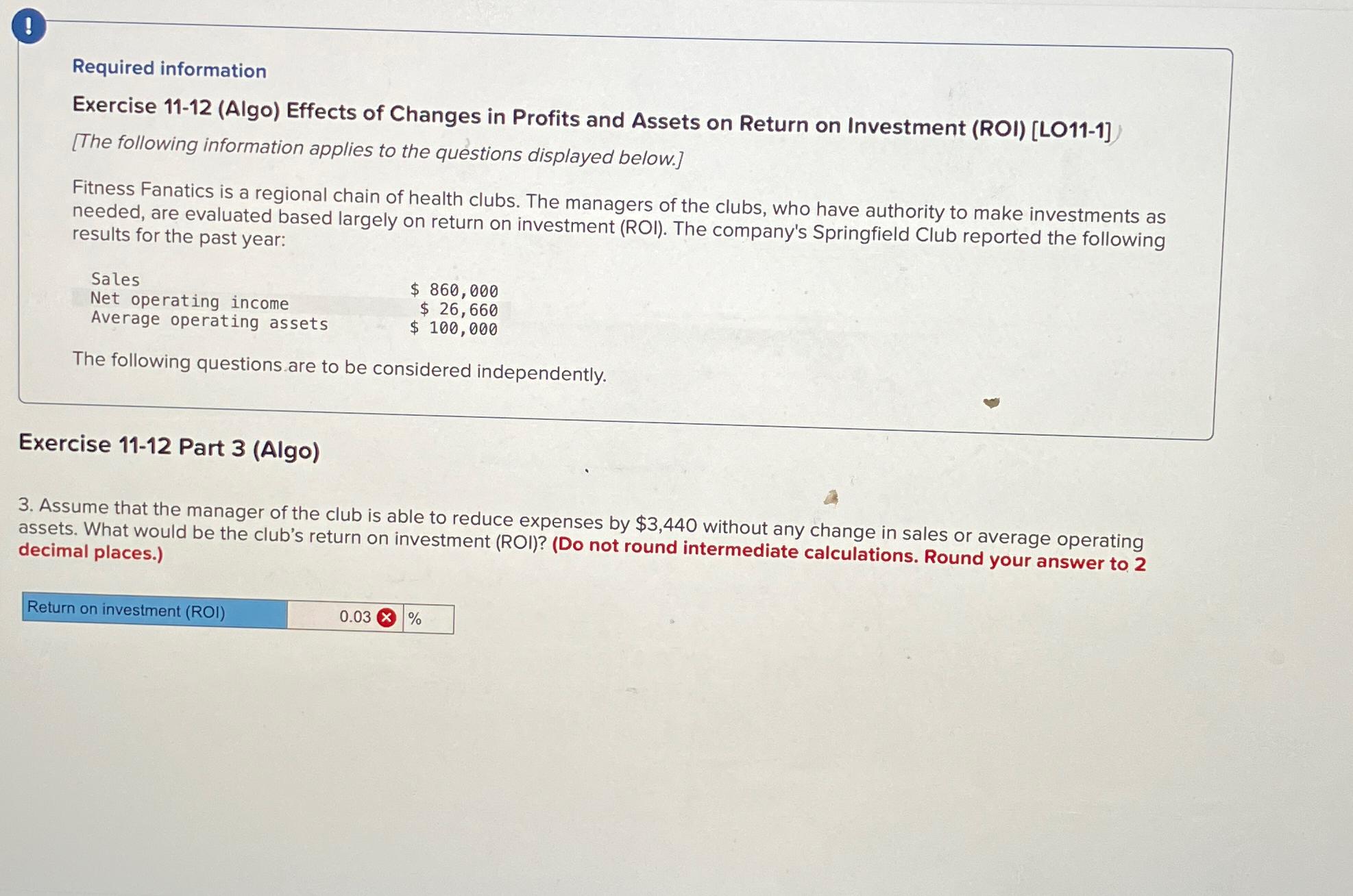 Solved !Required informationExercise 11-12 (Algo) ﻿Effects | Chegg.com