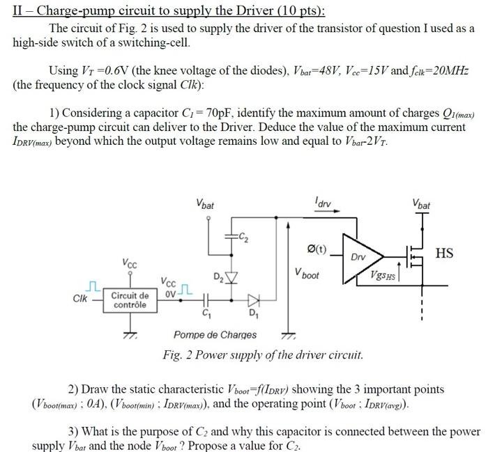 II - Charge-pump circuit to supply the Driver ( | Chegg.com
