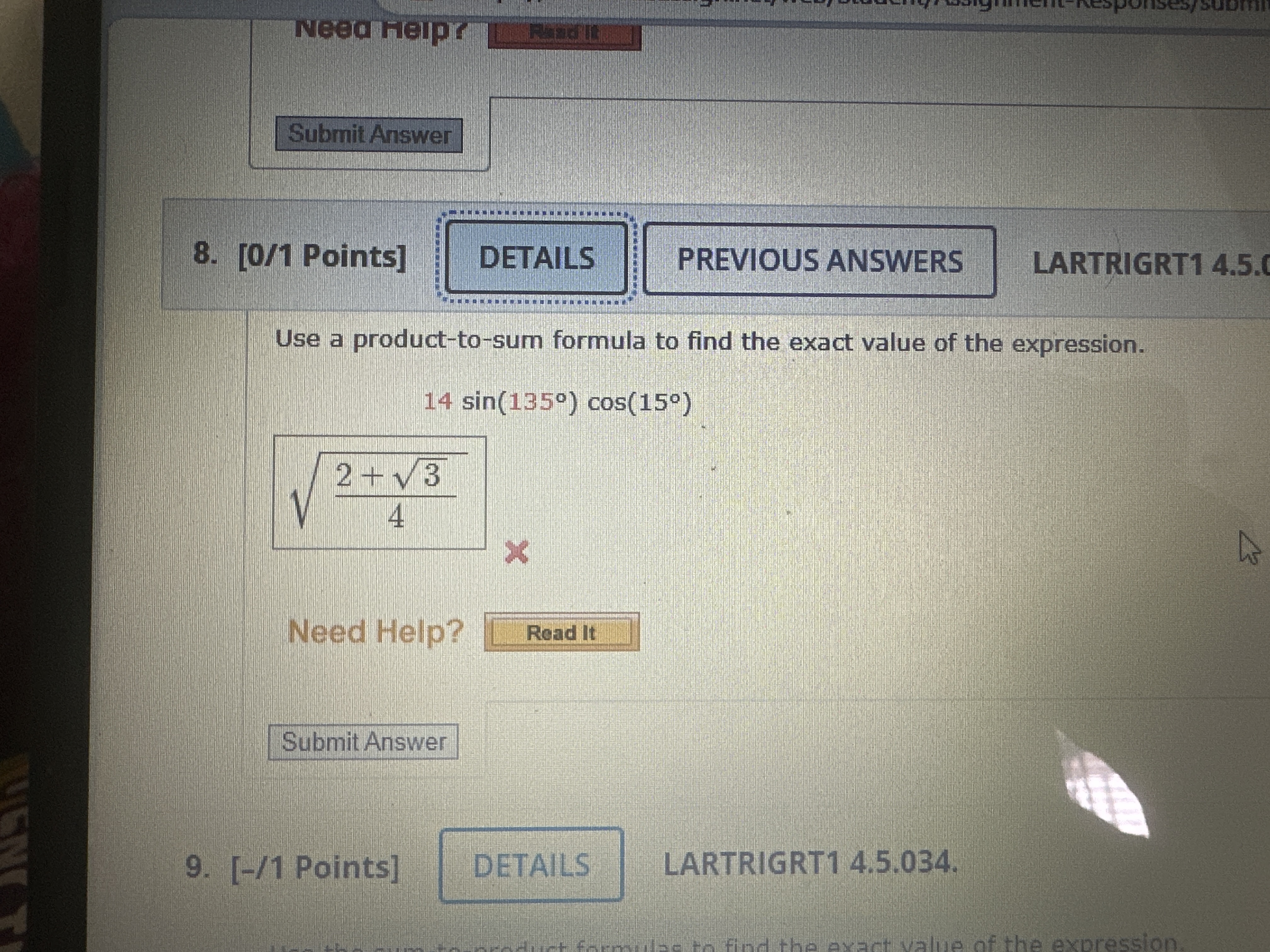 Solved use a product-to-sum formula to find the exact value | Chegg.com