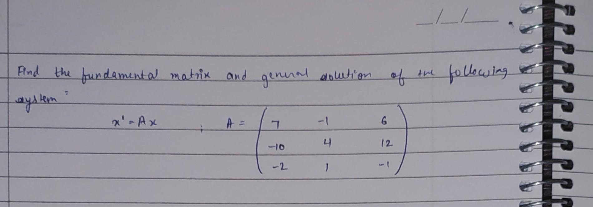 Solved Using eigen values and eigen vectors to find the | Chegg.com