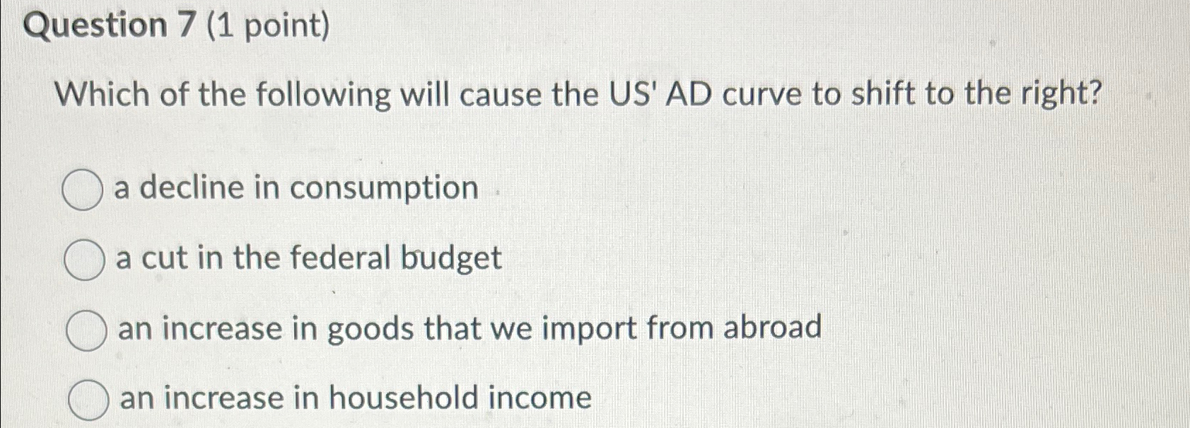 Solved Question 7 (1 ﻿point)Which of the following will | Chegg.com
