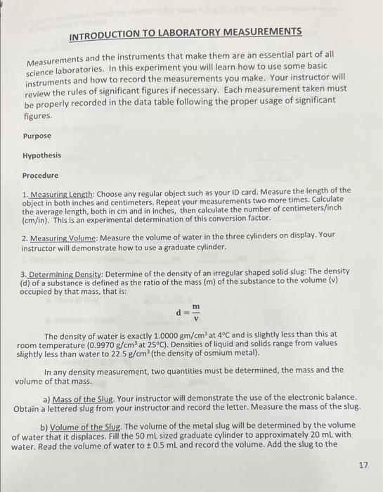 Solved Measurements and the instruments that make them are | Chegg.com