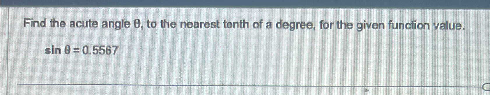 Find the acute angle θ, ﻿to the nearest tenth of a | Chegg.com
