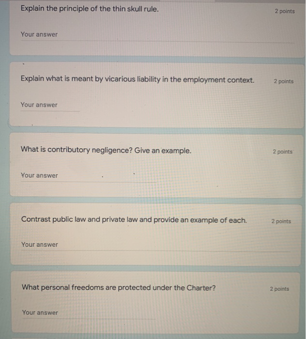 Solved Explain the principle of the thin skull rule. 2 | Chegg.com