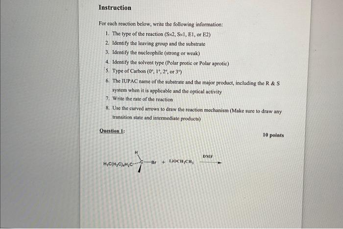 Solved For each reaction below, write the following | Chegg.com