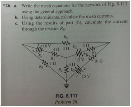 Solved Write the mesh equation for the network of Fig. 8. | Chegg.com