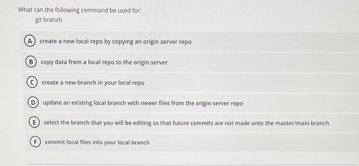 Solved What is the following command used for: git add | Chegg.com