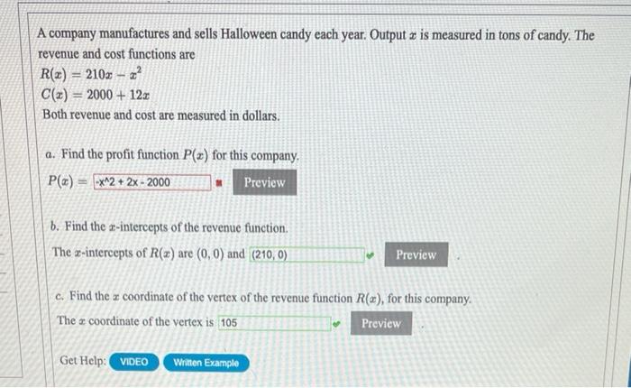 Solved A company manufactures and sells Halloween candy each | Chegg.com