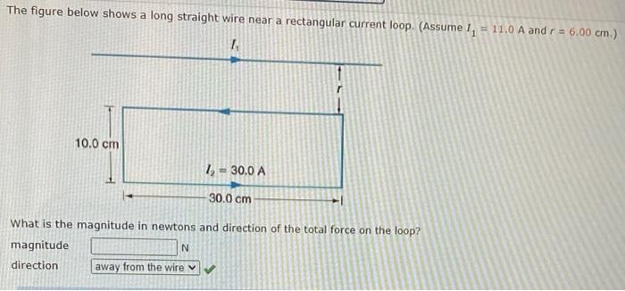 Solved The figure below shows a long straight wire near a | Chegg.com