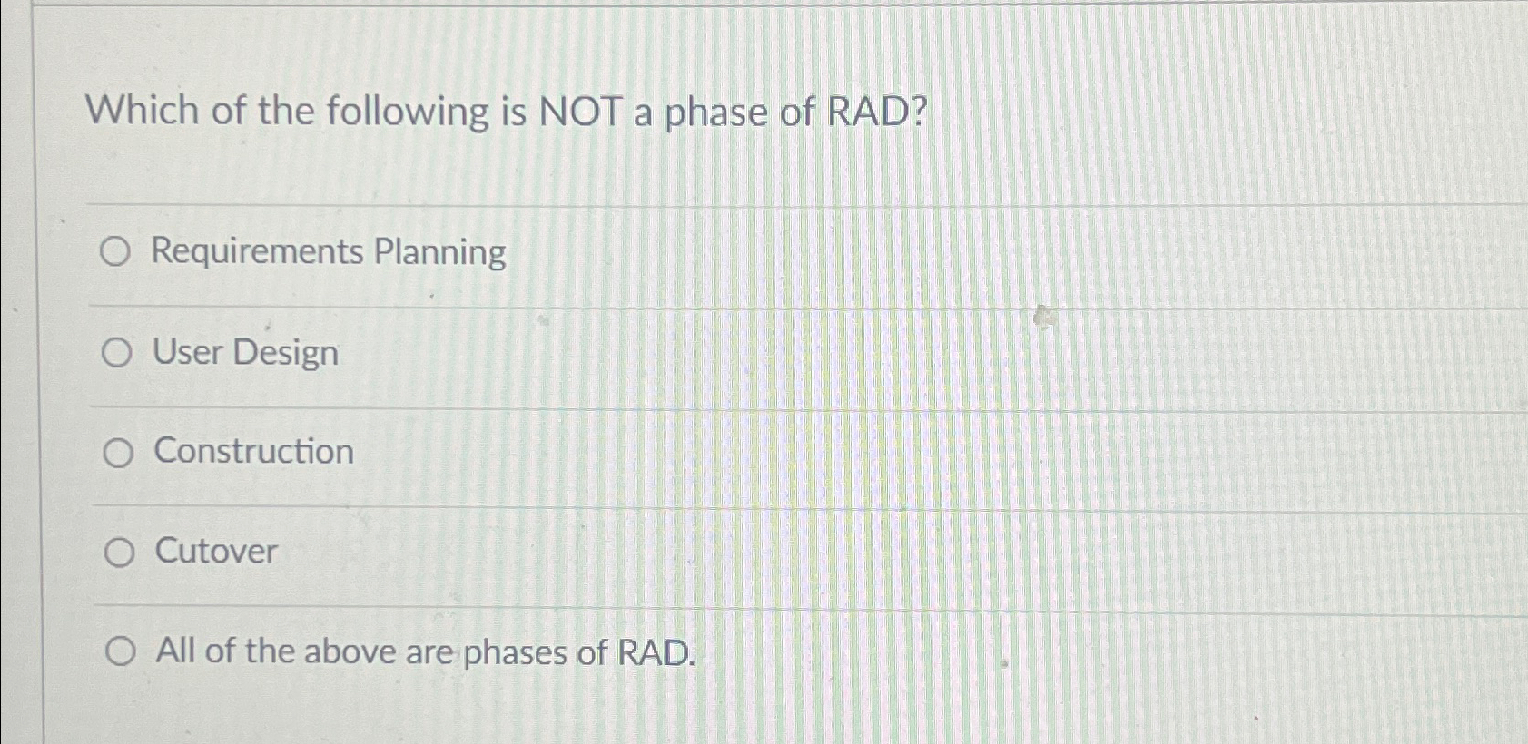 Solved Which of the following is NOT a phase of | Chegg.com
