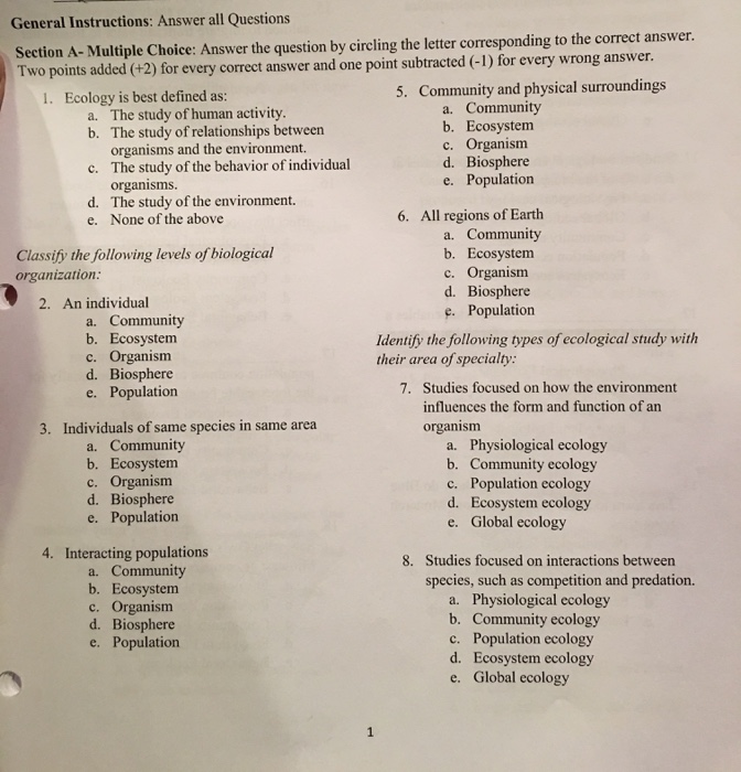 Solved General Instructions Answer All Questions Section A Chegg