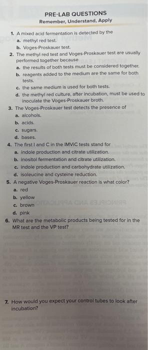 Solved PRE-LAB QUESTIONS Remember, Understand, Apply 1. A | Chegg.com