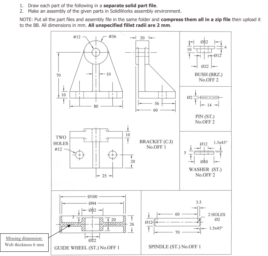 Solved Draw each part of the following in a separate solid | Chegg.com