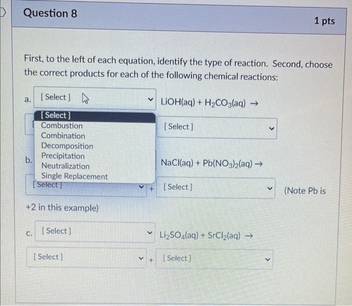 Solved First, to the left of each equation, identify the | Chegg.com