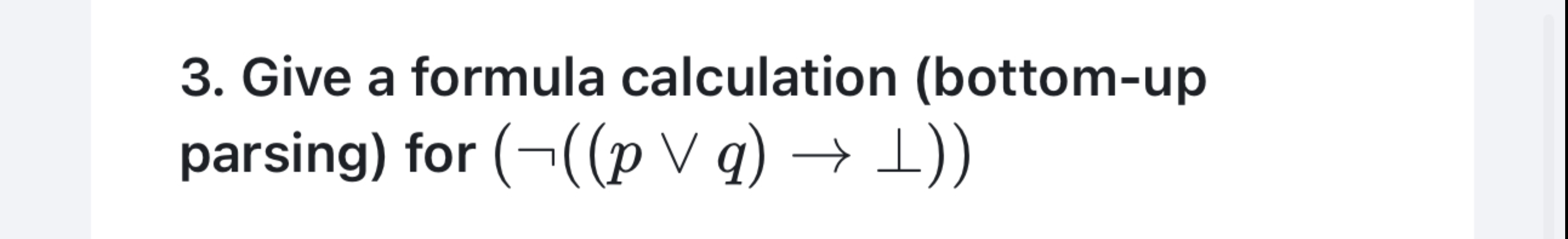 Give a formula calculation (bottom-upparsing) ﻿for | Chegg.com