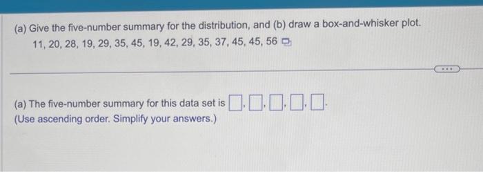 Solved (a) Give the five-number summary for the | Chegg.com