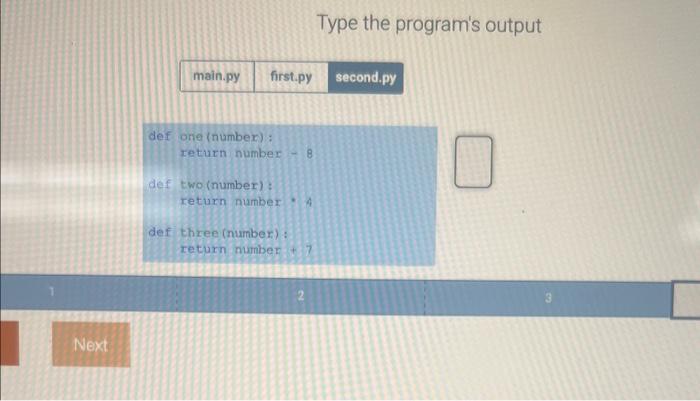 Solved import first: def one (number): return number ∗∗2 def | Chegg.com