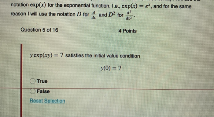 Solved notation exp(x) for the exponential function. l.e., | Chegg.com