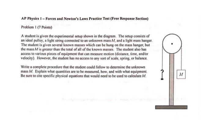 Solved AP Physics 1 - Forces and Newton's Laws Practice Test | Chegg.com