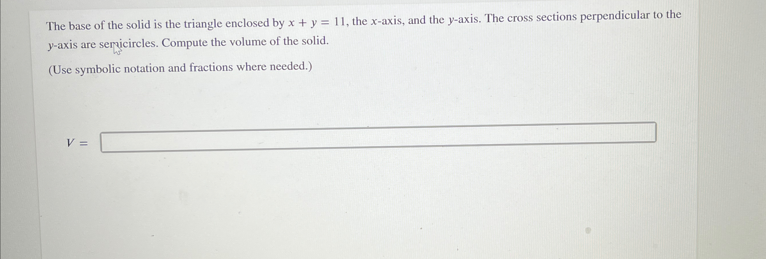 Solved The base of the solid is the triangle enclosed by | Chegg.com