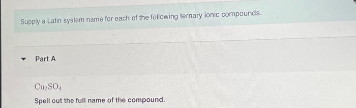 Solved Supply a Latin system name for each of the following | Chegg.com