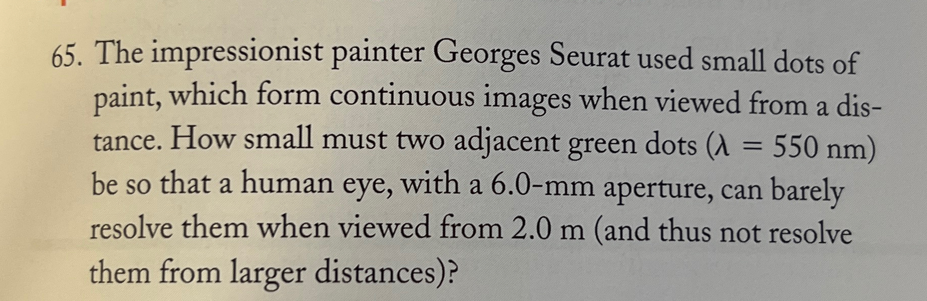 Solved The impressionist painter Georges Seurat used small | Chegg.com