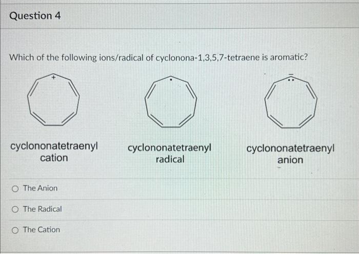 Solved Which of the following ions/radical of | Chegg.com