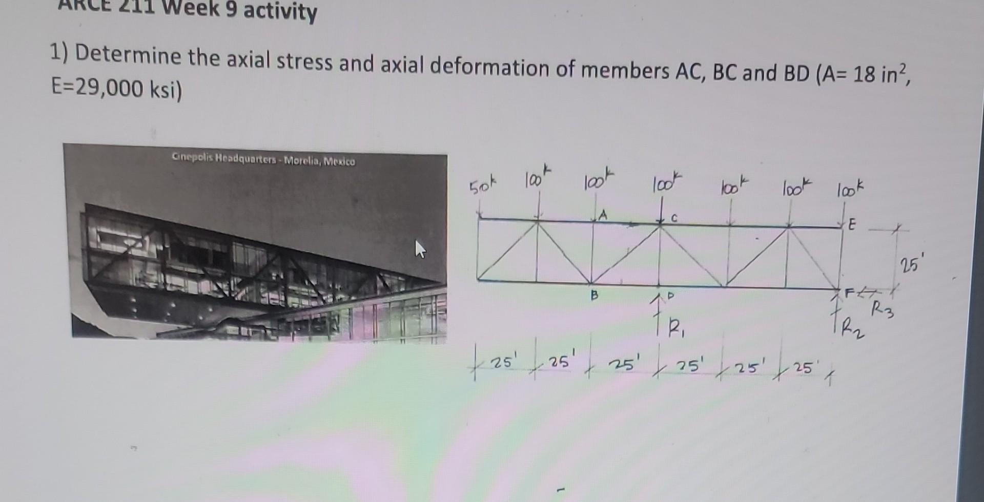 Solved 1) Determine the axial stress and axial deformation | Chegg.com