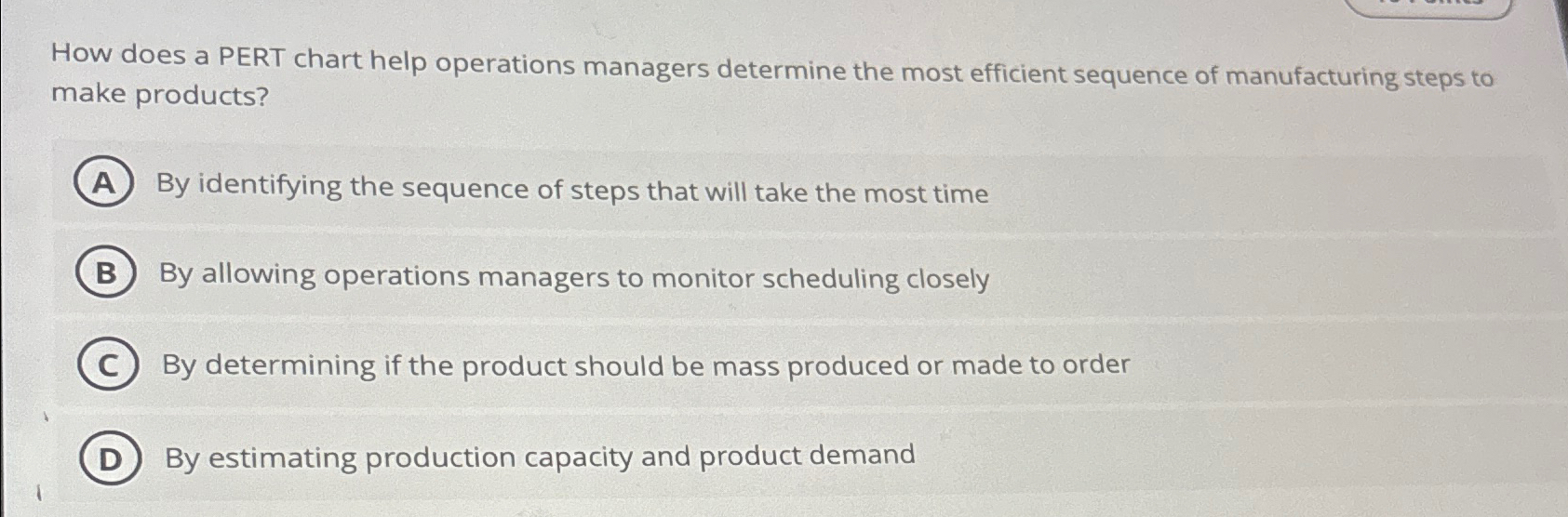 Solved How does a PERT chart help operations managers | Chegg.com