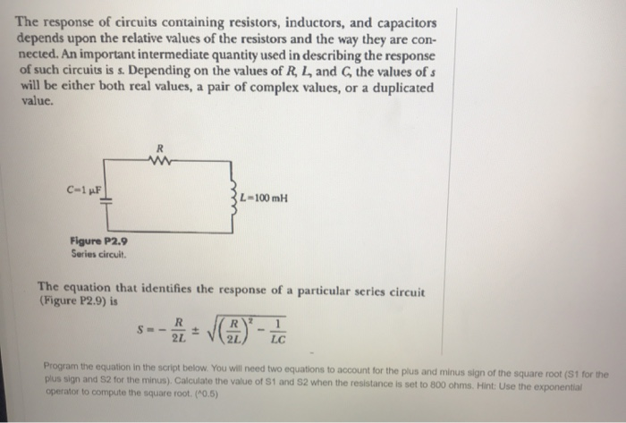 Solved The response of circuits containing resistors, | Chegg.com