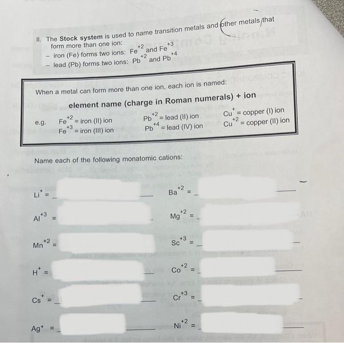Solved CHEMICAL FORMULAS AND NAMES FROM INDIVIDUAL IONS | Chegg.com