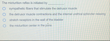 Solved The micturition reflex is initiated bysympathetic | Chegg.com