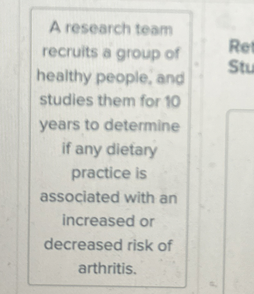 Solved A research team recruits a group of healthy people, | Chegg.com