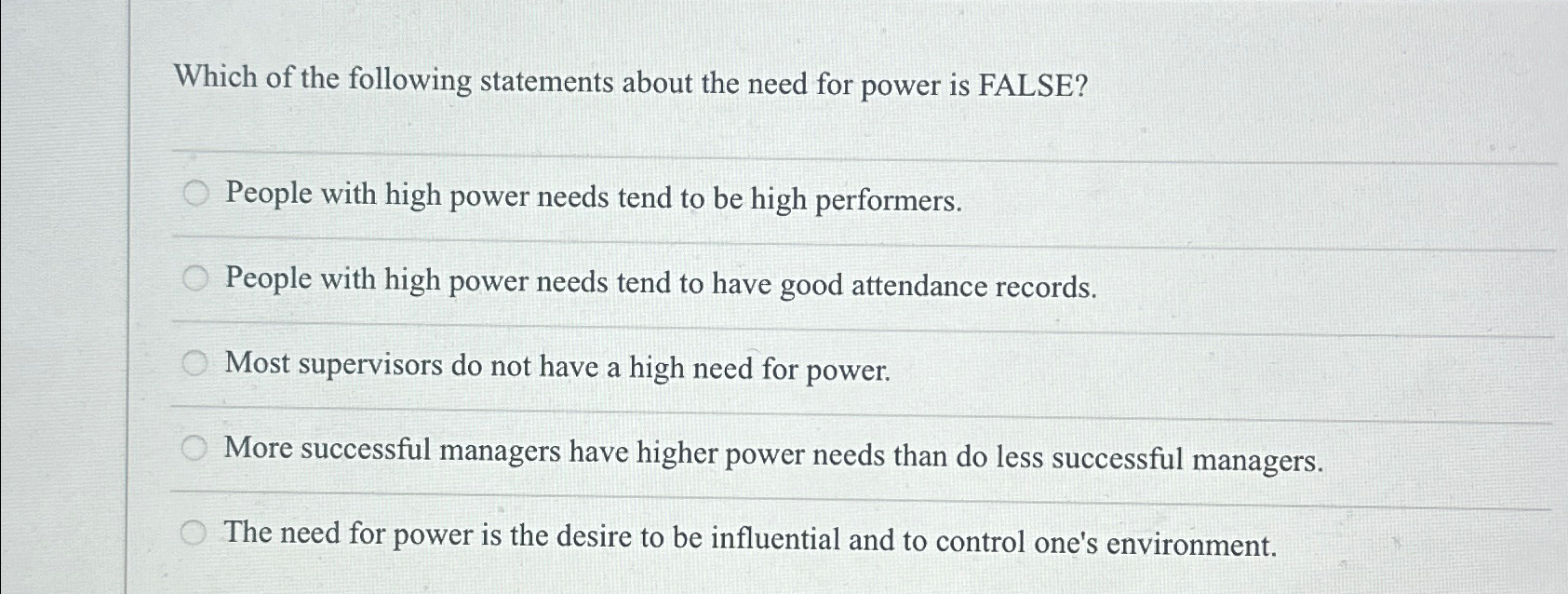 Solved Which of the following statements about the need for | Chegg.com
