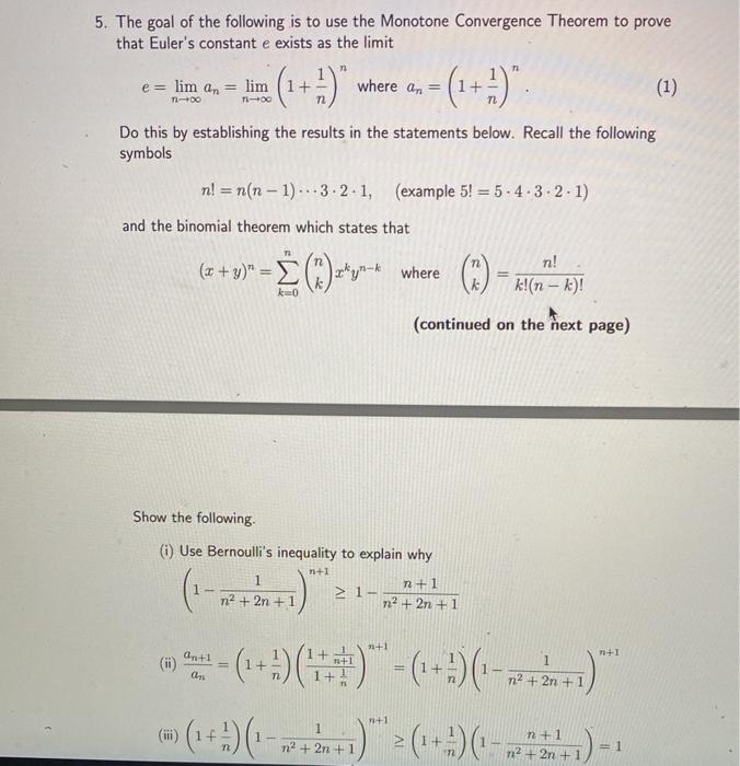 Solved 5. The goal of the following is to use the Monotone | Chegg.com