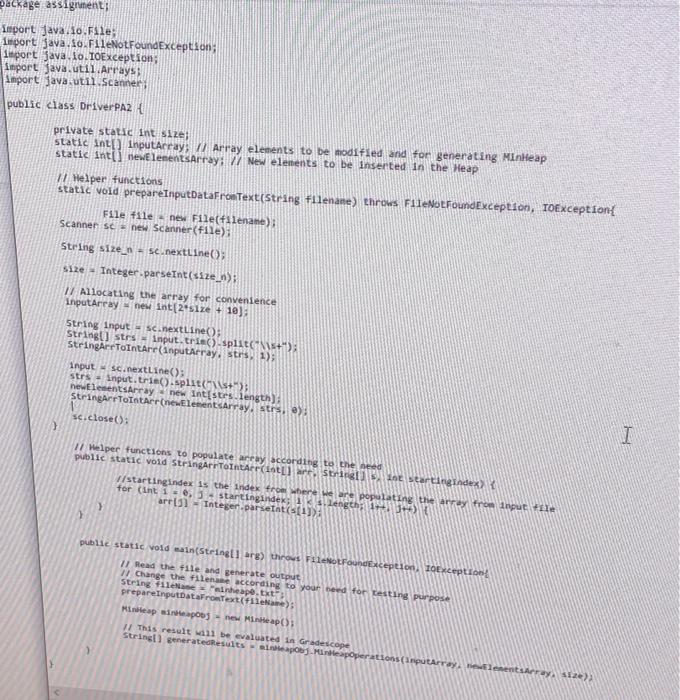 Solved Assignment #2: MinHeap Operations A Min-Heap is a | Chegg.com