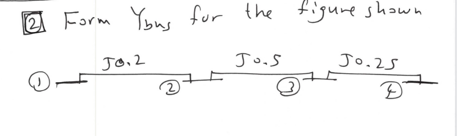 Solved [2] ﻿Form Ybus for the figure shown | Chegg.com
