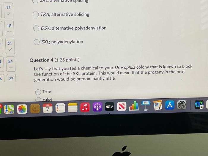 Solved 15 TRA; alternative splicing 18 DSX; alternative | Chegg.com