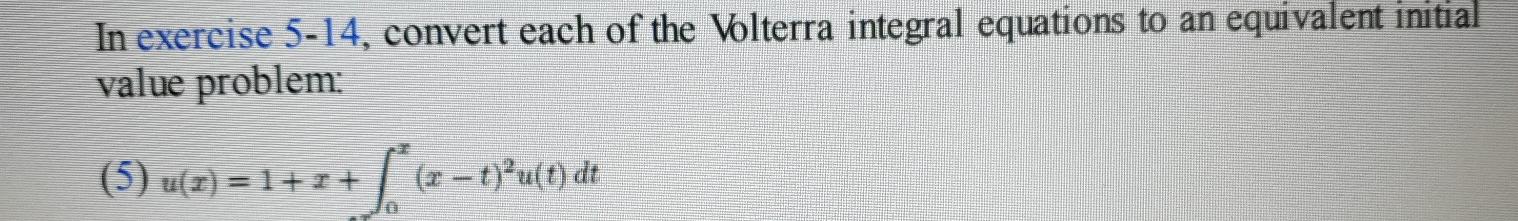 Solved In exercise 5-14, convert each of the Volterra | Chegg.com