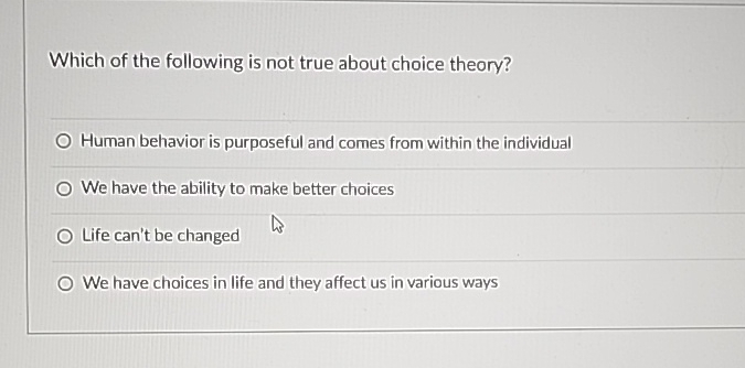 Solved Which of the following is not true about choice | Chegg.com