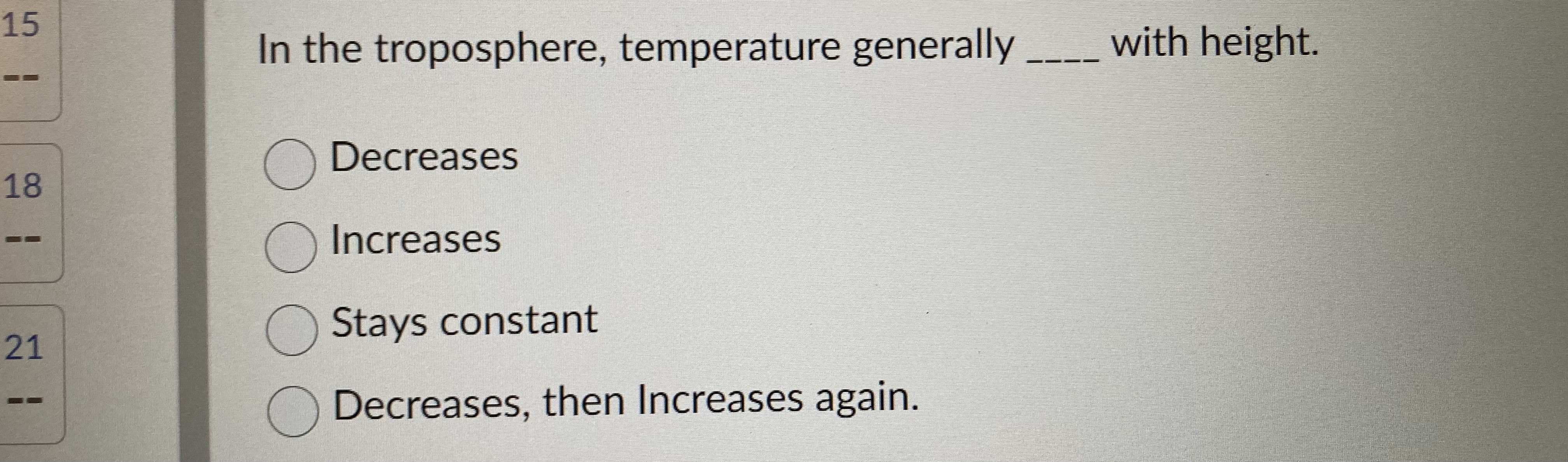 Solved In the troposphere, temperature generallywith | Chegg.com