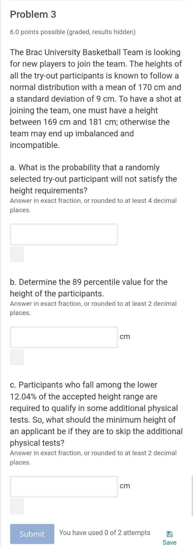 Solved Problem 3 6.0 points possible (graded, results | Chegg.com